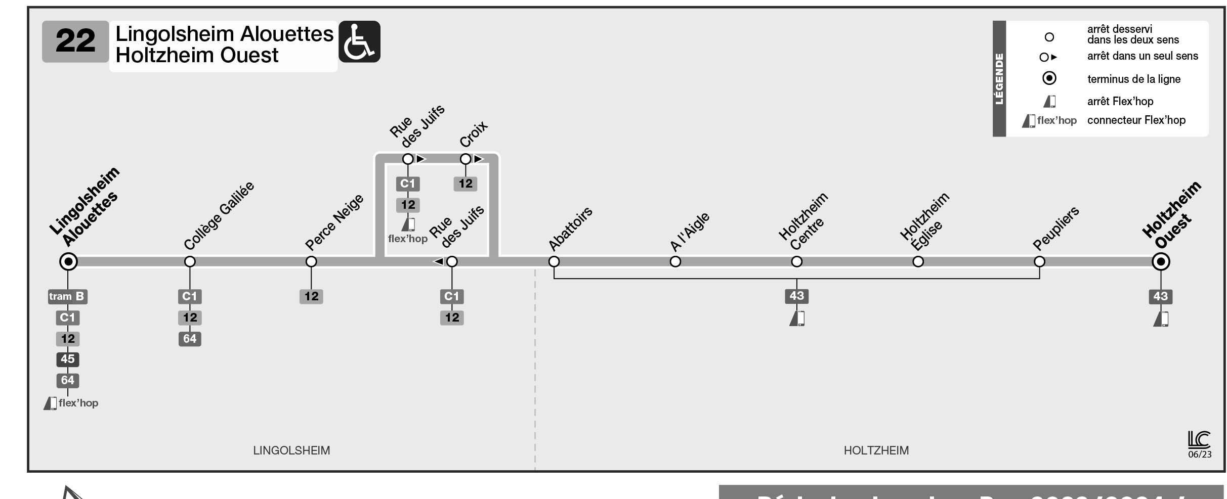 Bus 22 : horaires, plan et itinéraire