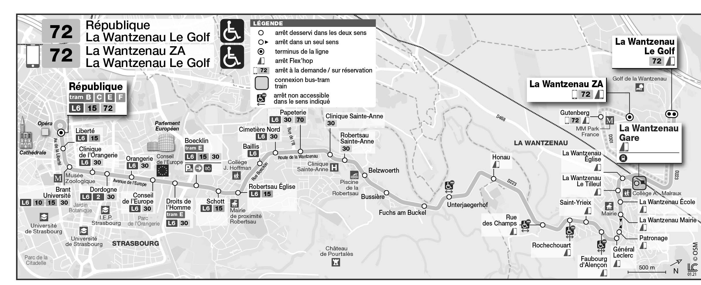 Bus 72 : horaires, plan et itinéraire